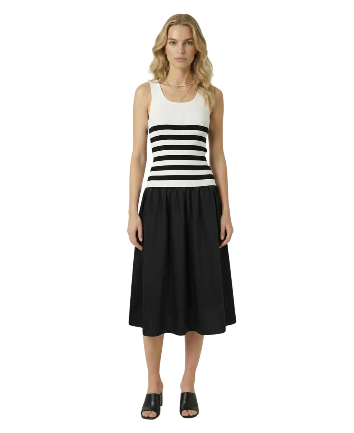 Click here for Modenaire Womens Striped Knit Contrast Skirt Midi... prices