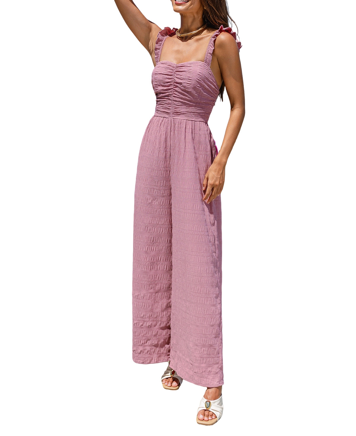 Click here for Cupshe Womens Soft Focus Jumpsuit - Pink prices