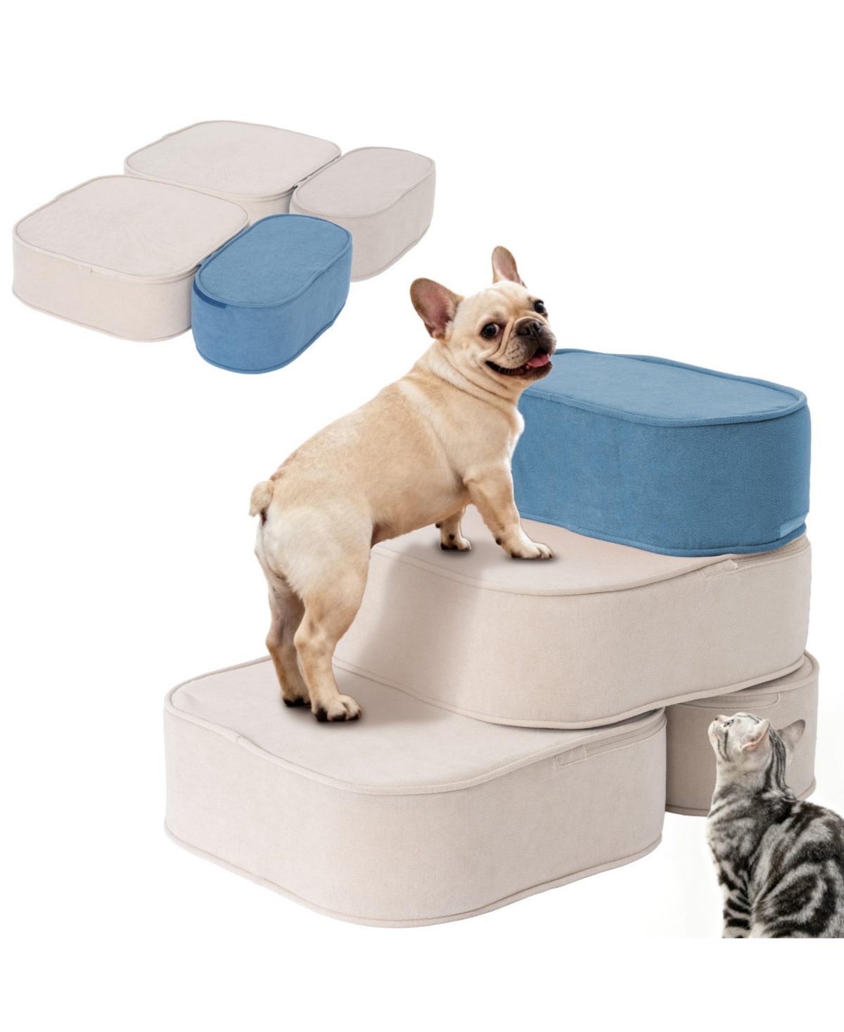 Click here for Aostirmotor Dog Stairs for Small Dogs 17.7H  2-in-... prices