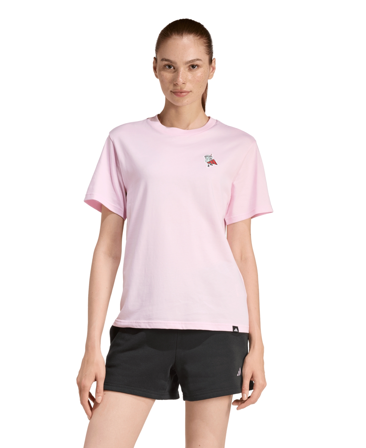 Click here for adidas Womens Regular-Fit Cotton T-Shirt - Clear P... prices