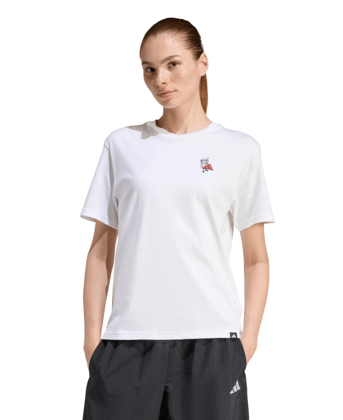 Click here for adidas Womens Regular-Fit Cotton T-Shirt - White prices