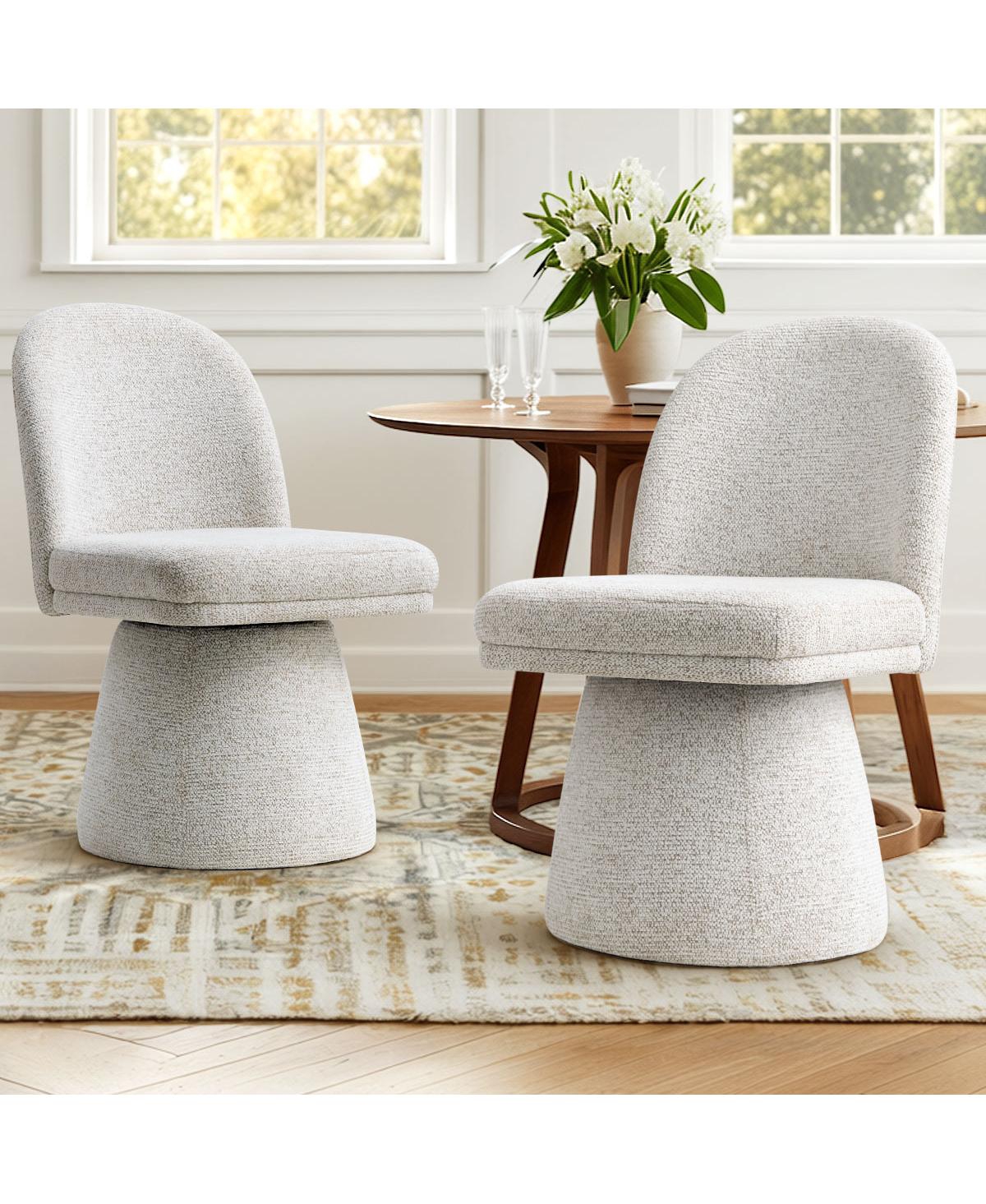 Click here for Maison Boucle Swivel Upholstered Dining Chairs Set... prices