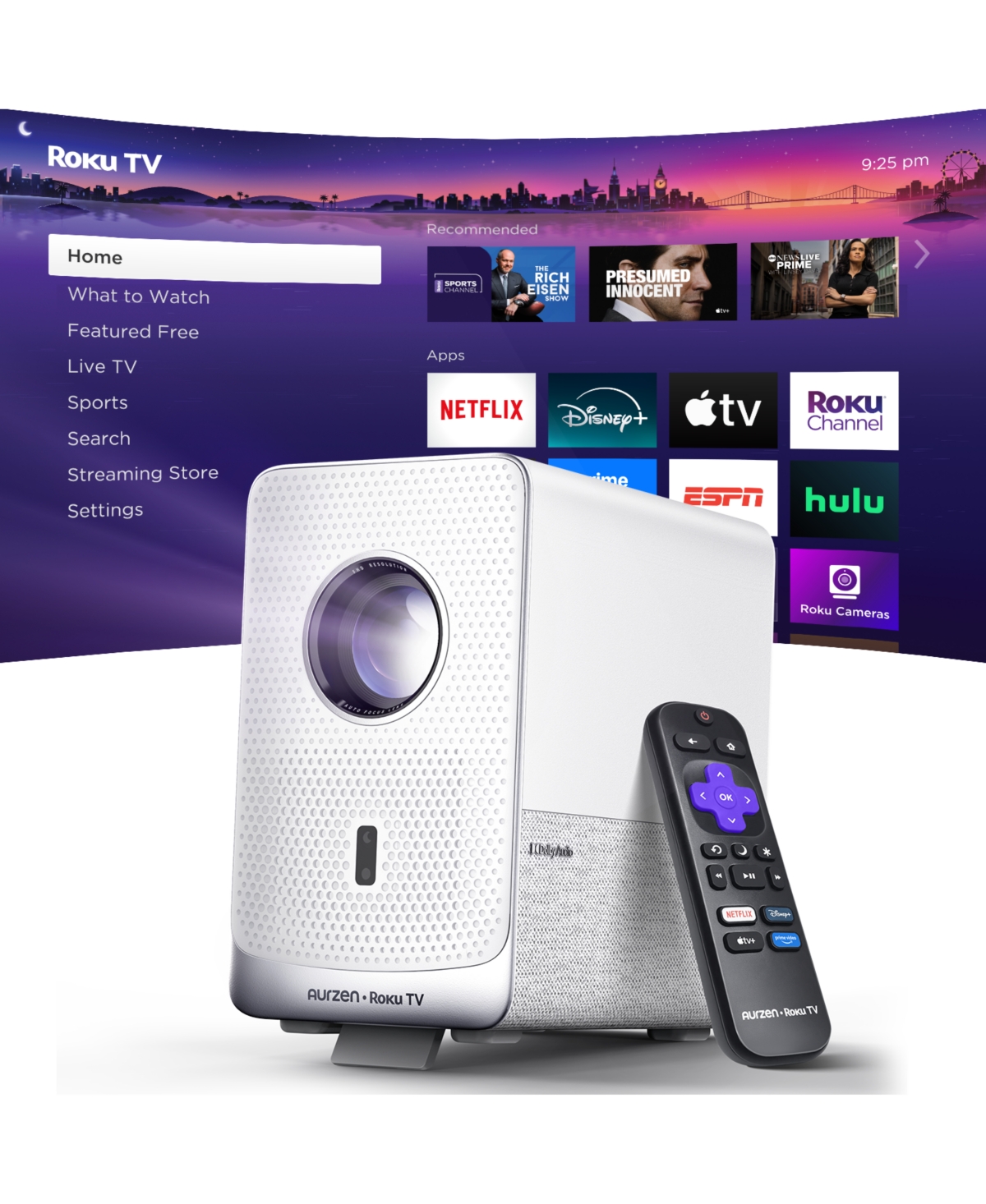 Click here for Aurzen Portable Smart Projector with Roku Tv Built... prices