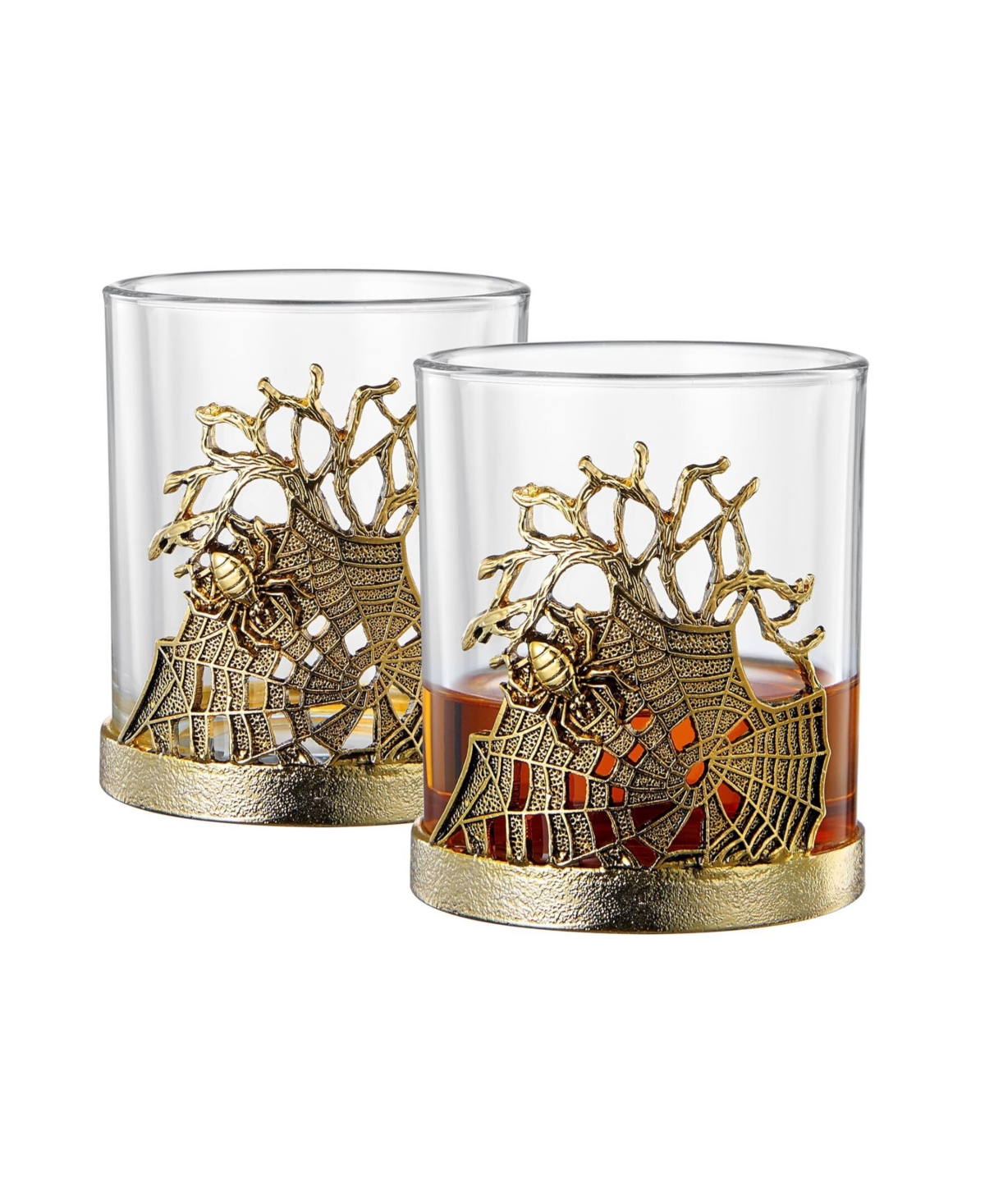 Click here for The Wine Savant Gold Spider Whiskey Glasses  Set o... prices