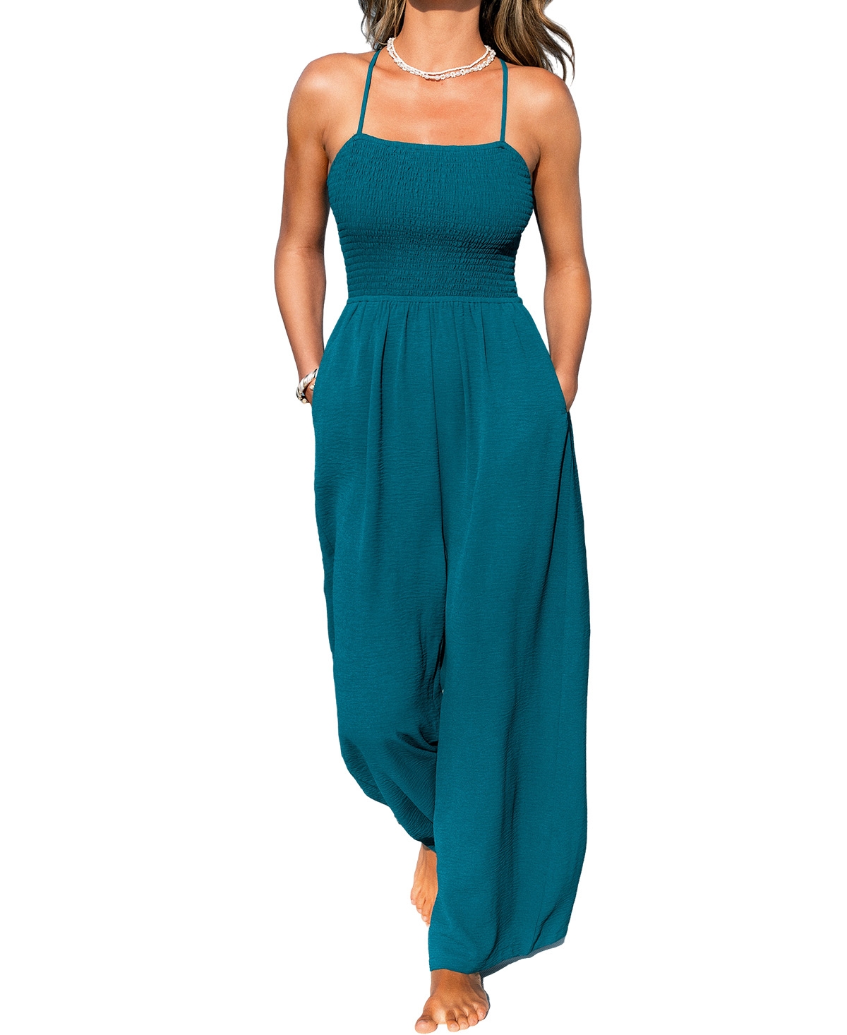 Click here for Cupshe Womens Sea Change Blue Jumpsuit - Black prices
