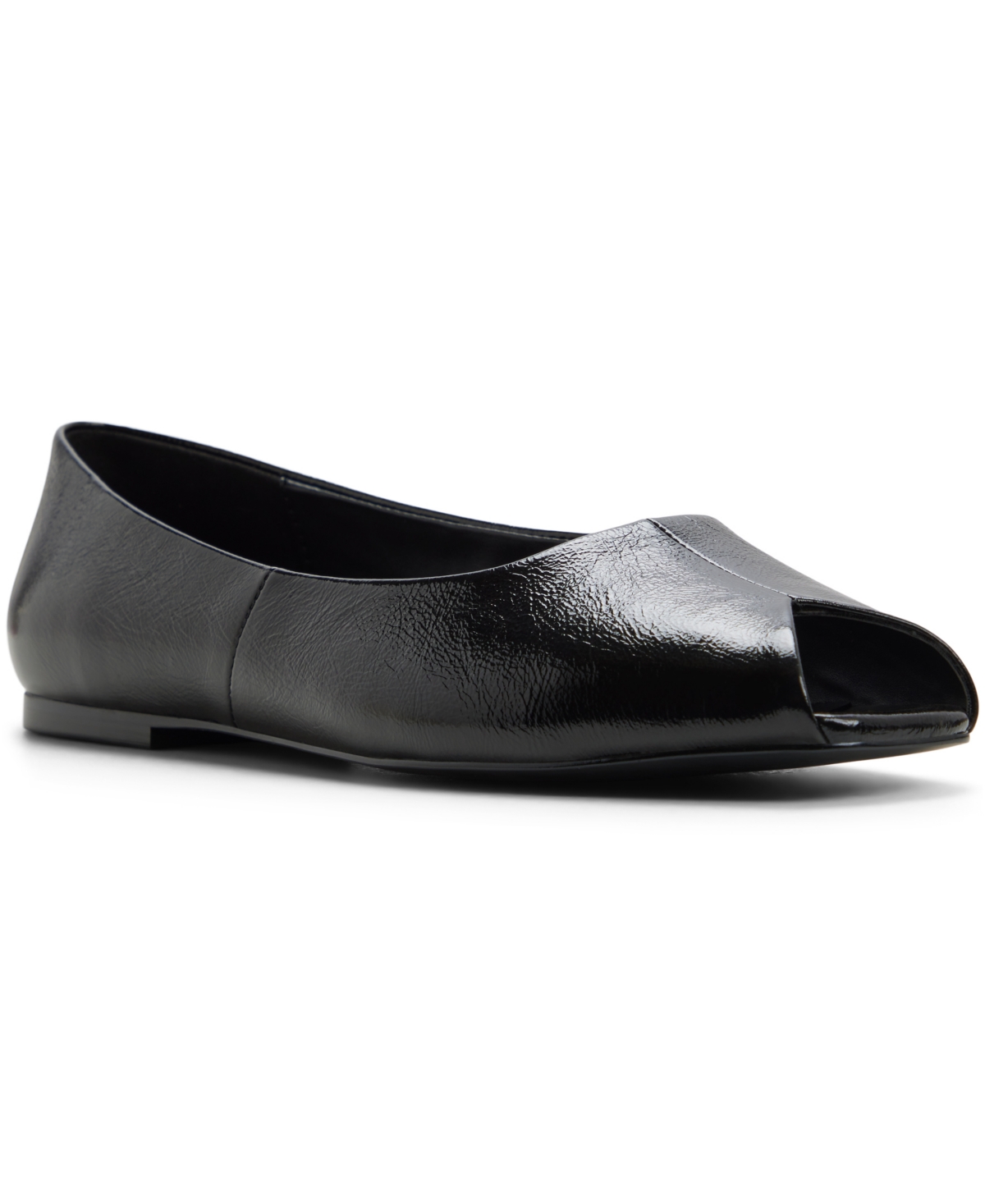 Click here for Aldo Womens Alieiki Peep-Toe Flats - Black Shiny prices