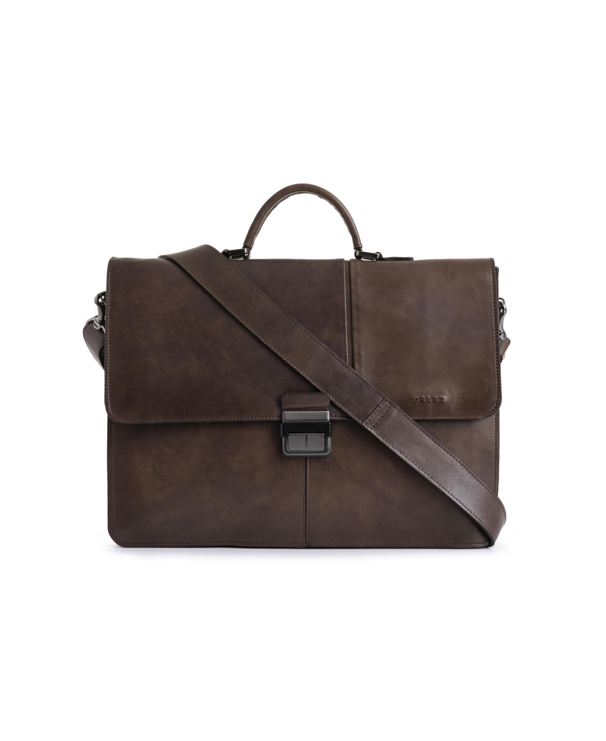 Click here for Velez Aperto Leather Laptop Bag - Dark brown prices