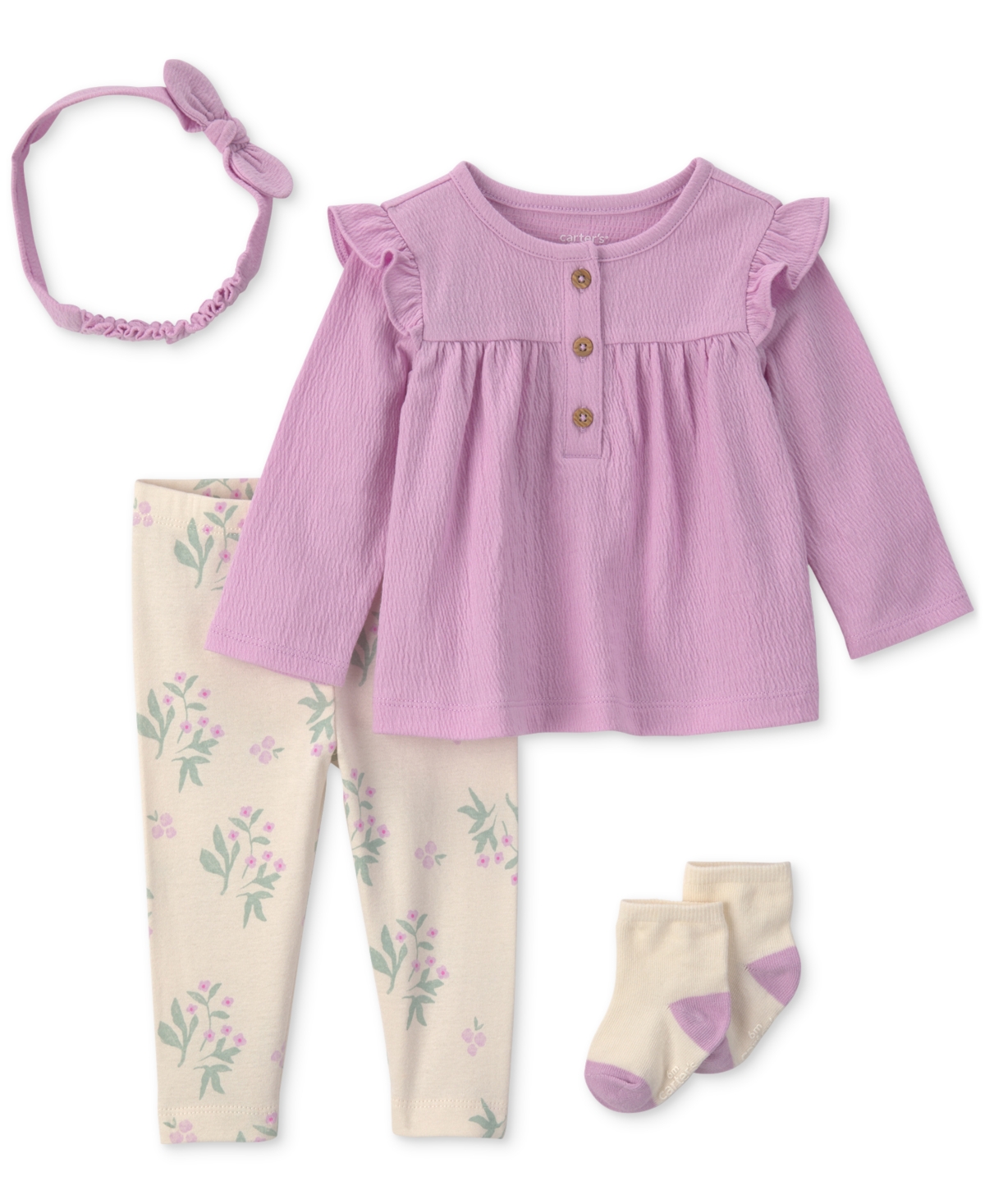 Click here for Carters Baby Girls Long-Sleeve Top and Pant 4-Piec... prices