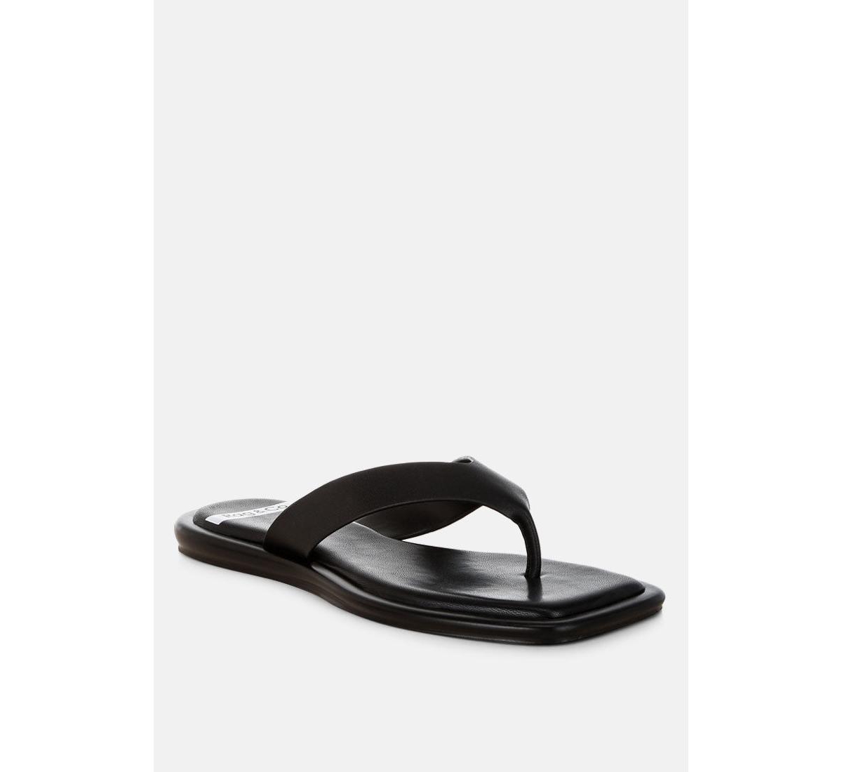 Click here for Rag and Co Womens Makawi Thong Toe Slip Ons - Blac... prices