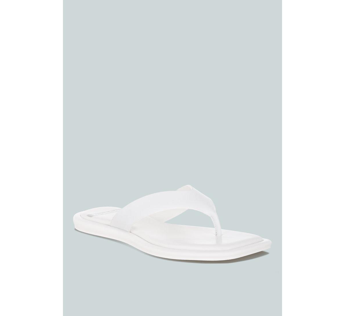 Click here for Rag and Co Womens Makawi Thong Toe Slip Ons - Whit... prices