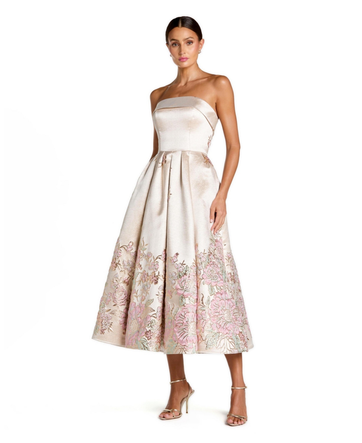 Click here for Mac Duggal Womens Floral Strapless Brocade A Line... prices