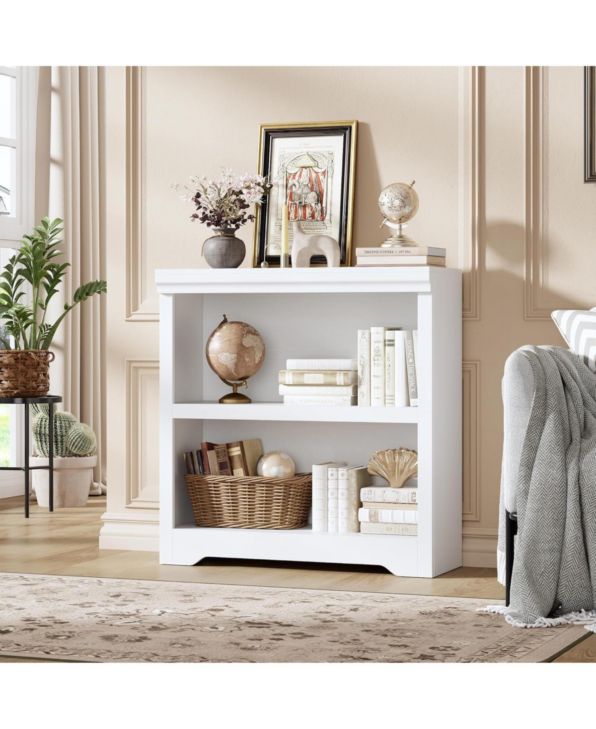 Click here for gaomon 2-Tier Farmhouse Bookshelf  31.5 Tall Open... prices
