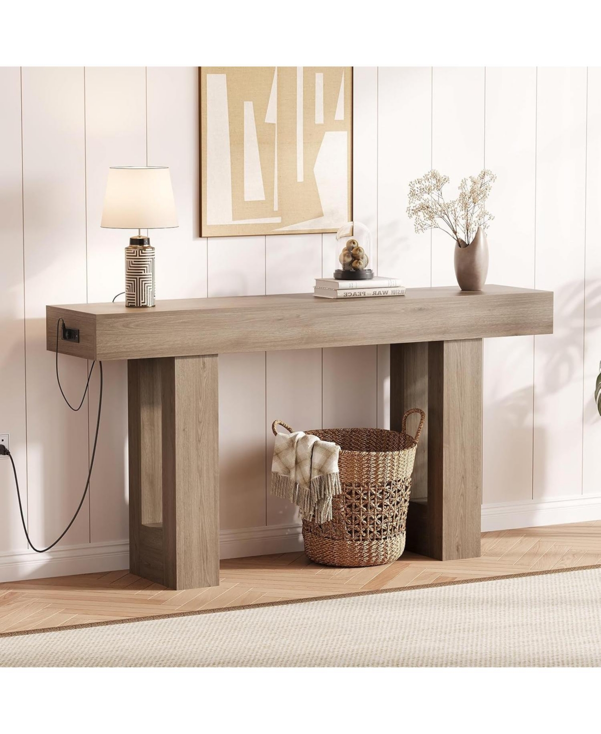 Click here for gaomon 63 Inch Console Table with Power Outlet  Ex... prices