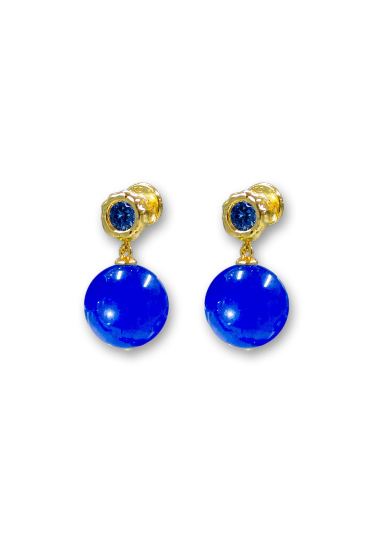 Click here for Classicharms Tia Royal Blue Chalcedony Drop Earrin... prices