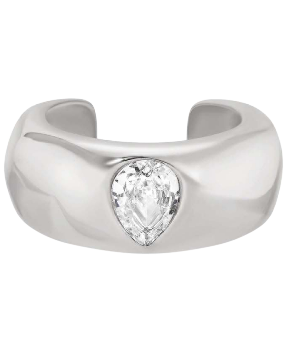 Click here for Ettika Hammered Pear Crystal Cuff Earrings - Silve... prices