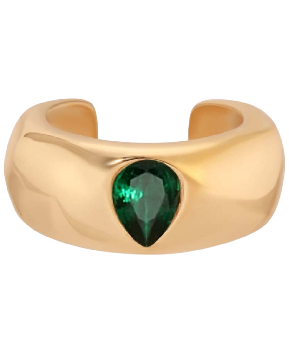 Click here for Ettika Hammered Pear Crystal Cuff Earrings - Green prices