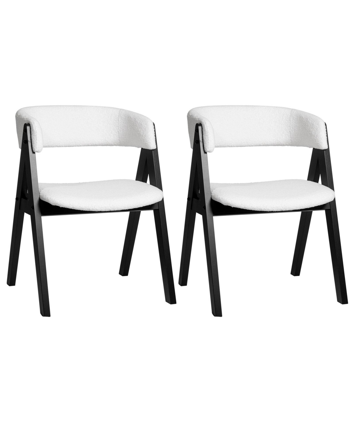 Click here for Slickblue Set of 2 Wooden Dining Chairs with Sherp... prices