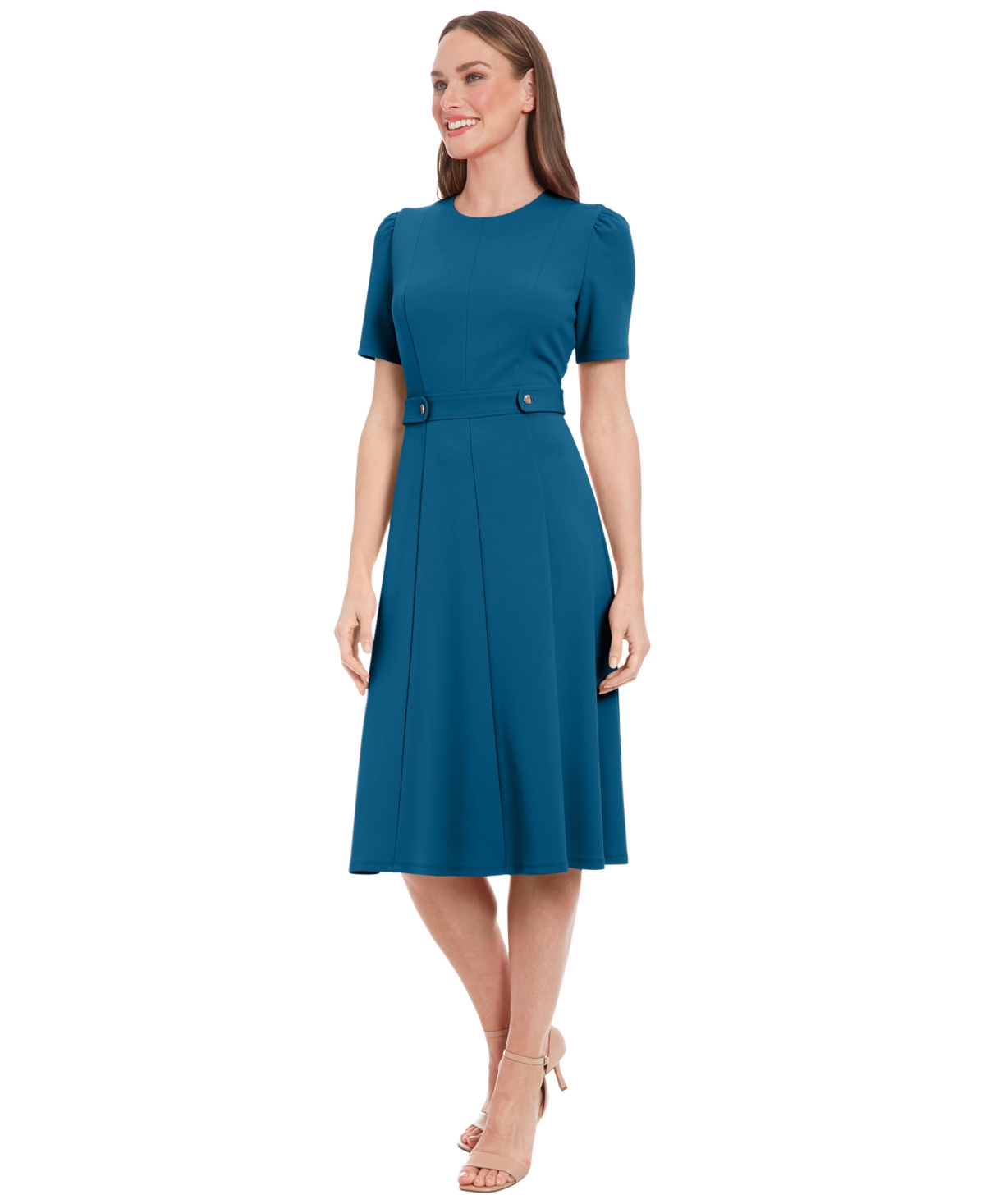 Click here for London Times Womens Side Tab Crew Neck Dress - LEG... prices