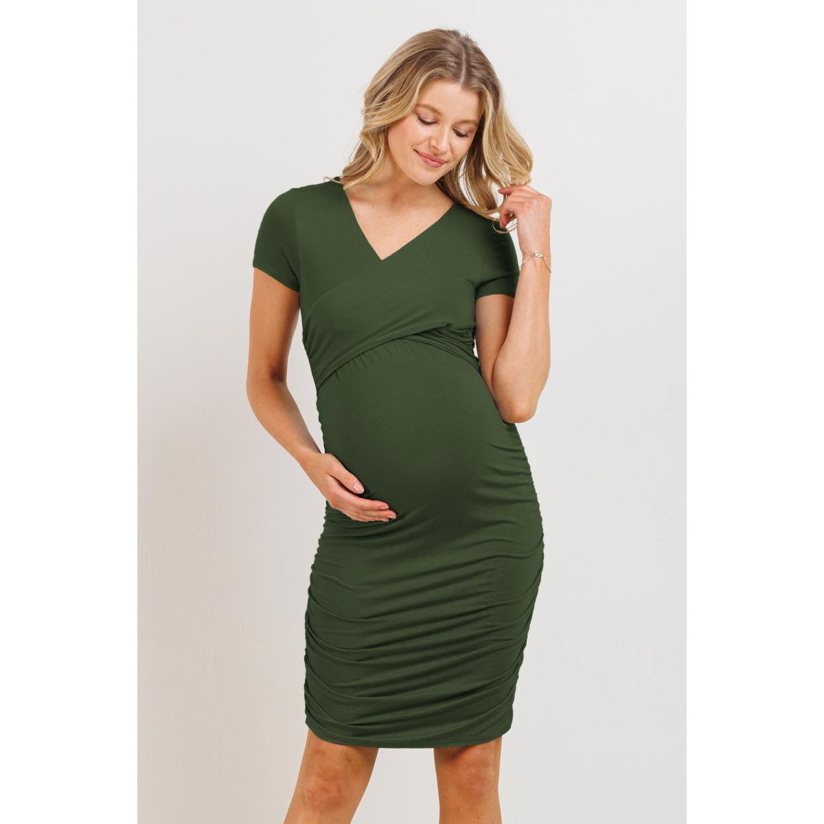 Click here for Hello Miz Maternity Bodycon V-Neck Wrap Dress Nurs... prices