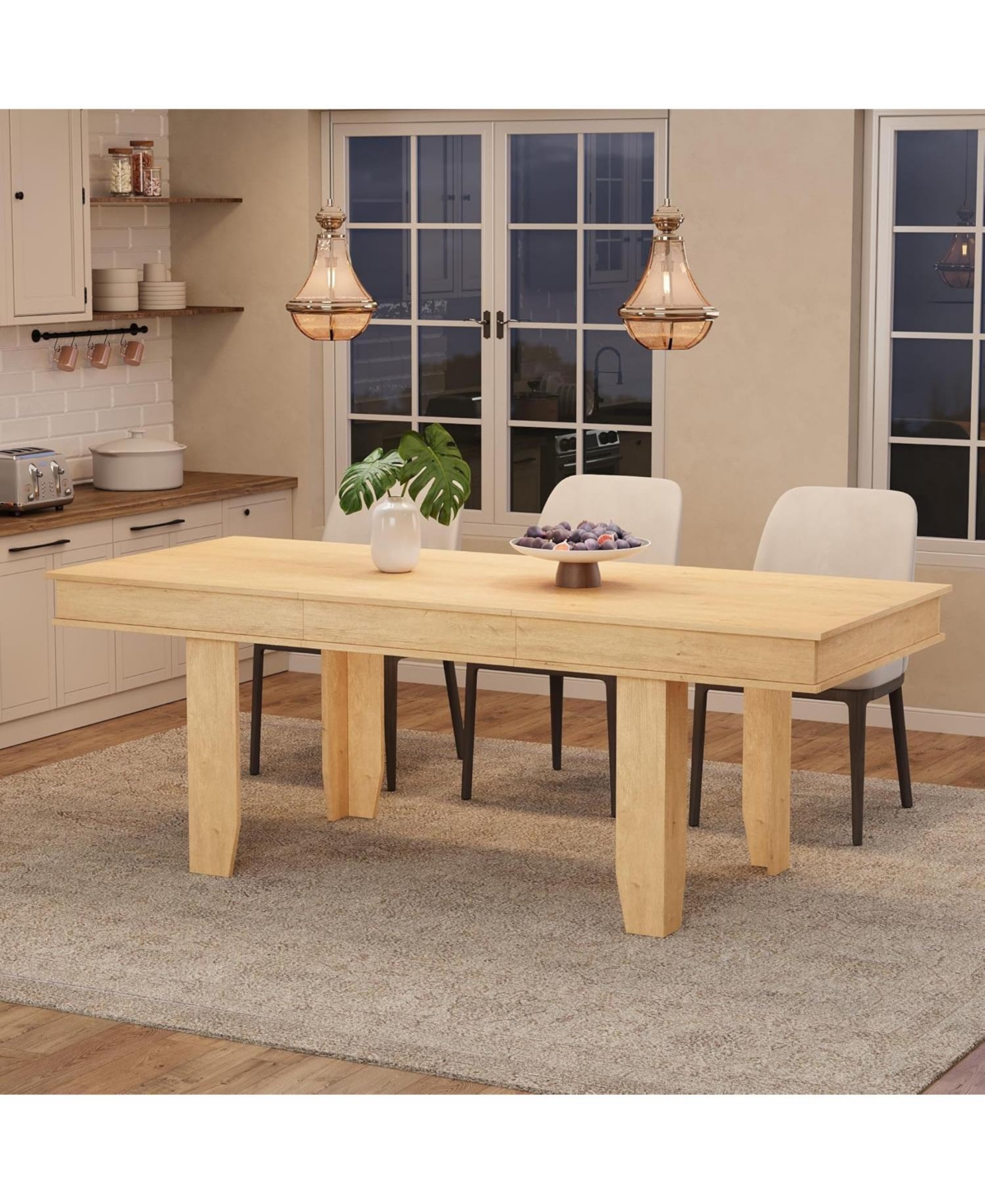 Click here for gaomon 63 in-86.6 in Extendable Dining Room Table... prices