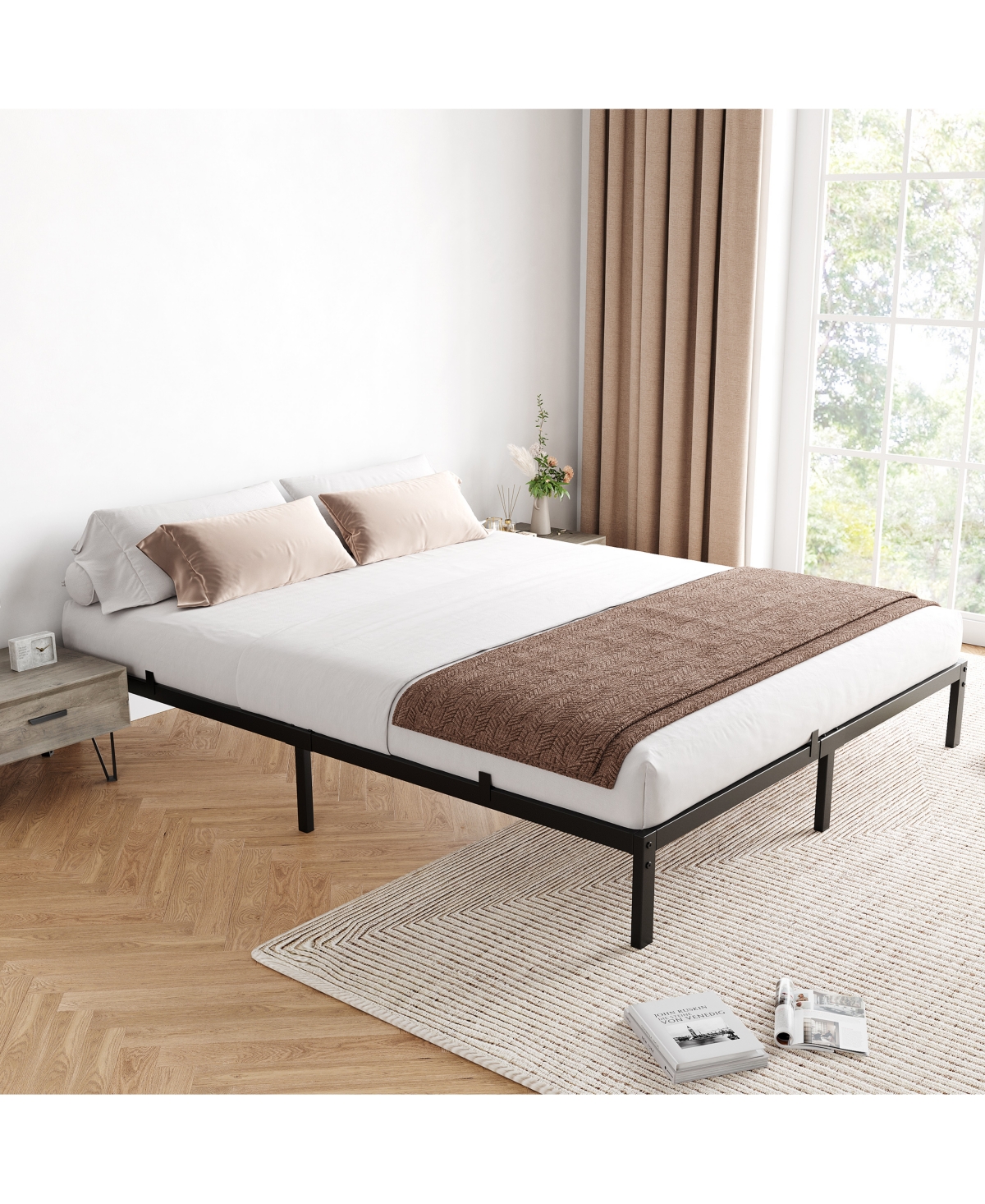 Click here for homfan 8 Inch Sturdy Low Profile Metal Bed Frame P... prices