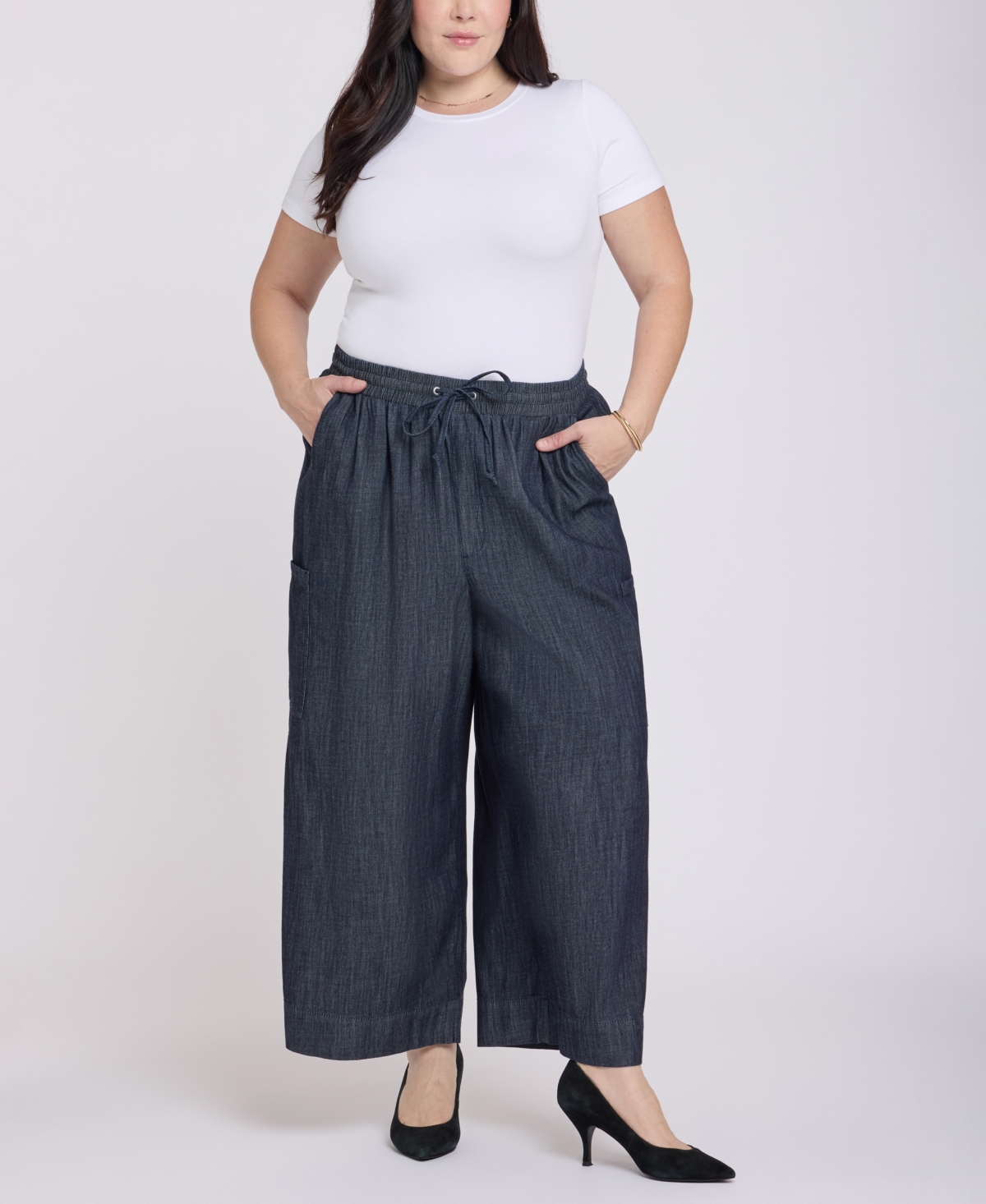 Click here for Nydj Plus Size Whitney Pull-On Cargo Crop Pants -... prices