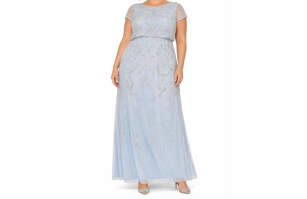 Click here for Adrianna Papell Plus Size Sequined-Mesh Evening Go... prices