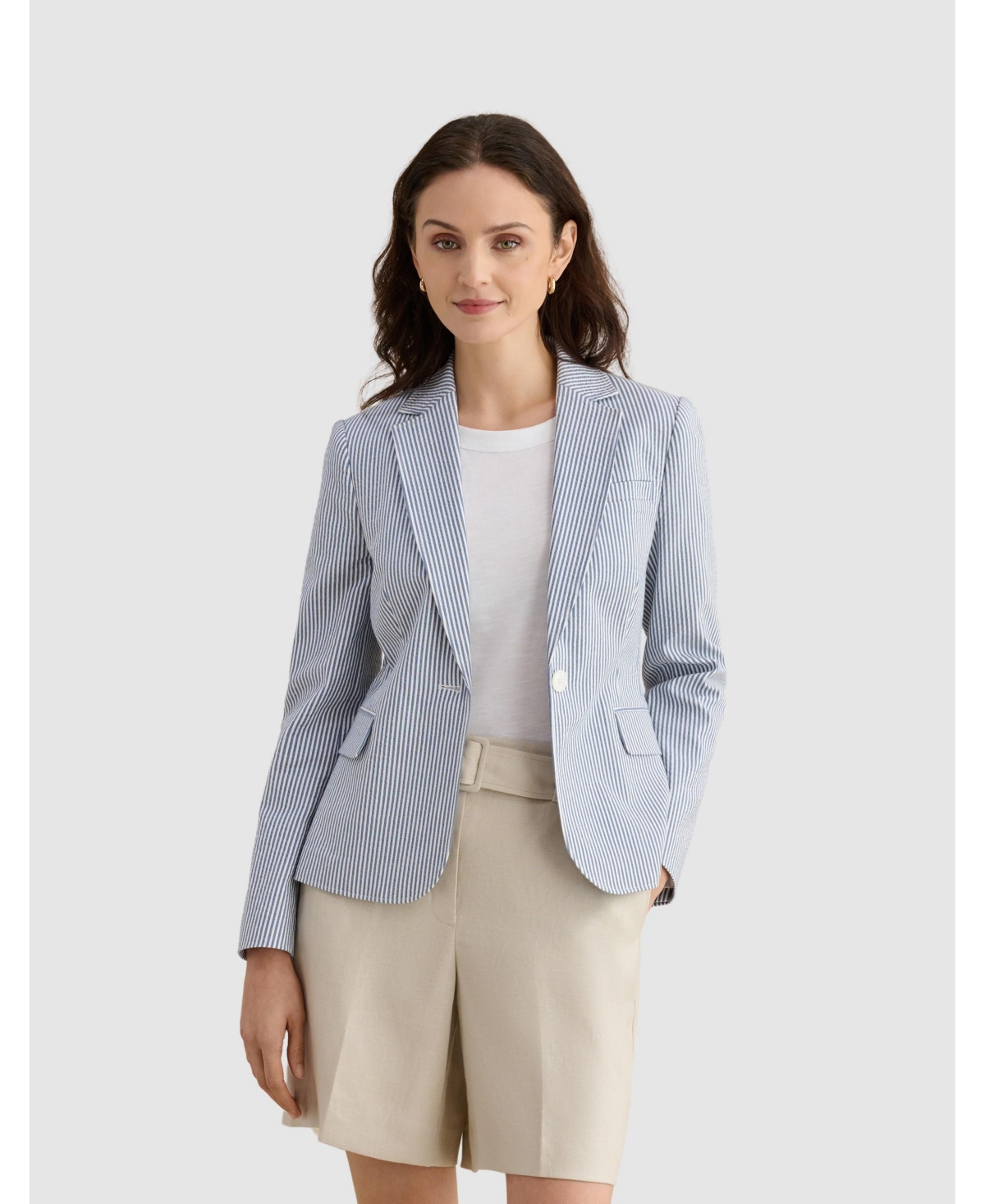 Click here for Hobbs Blake Structured Single-Button Blazer - Ligh... prices