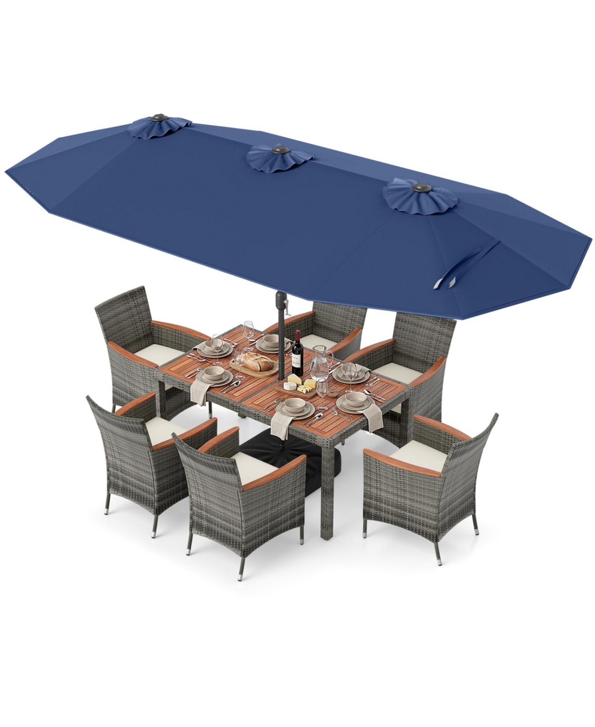 Click here for Sugift 8-Piece Rattan Patio Dining Set with 13.5 f... prices