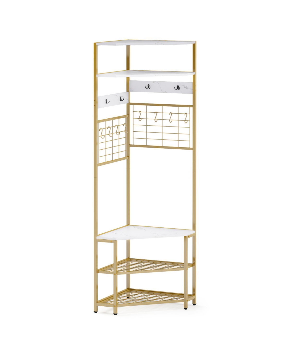 Click here for Gouun 5-Tier Corner Hall Tree with Shoe Storage Be... prices
