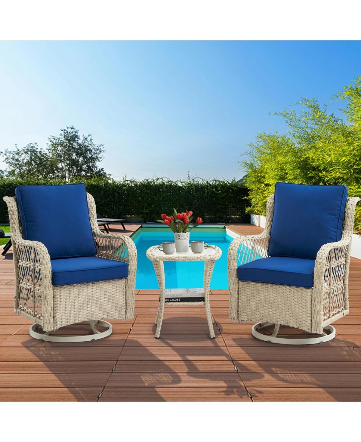 Click here for GarveeLife 3-Piece Outdoor Patio Set with 2 Swivel... prices