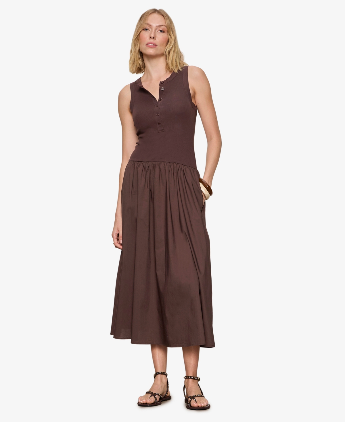 Click here for Sanctuary Womens Breakaway Mix Media V-Neck Midi D... prices