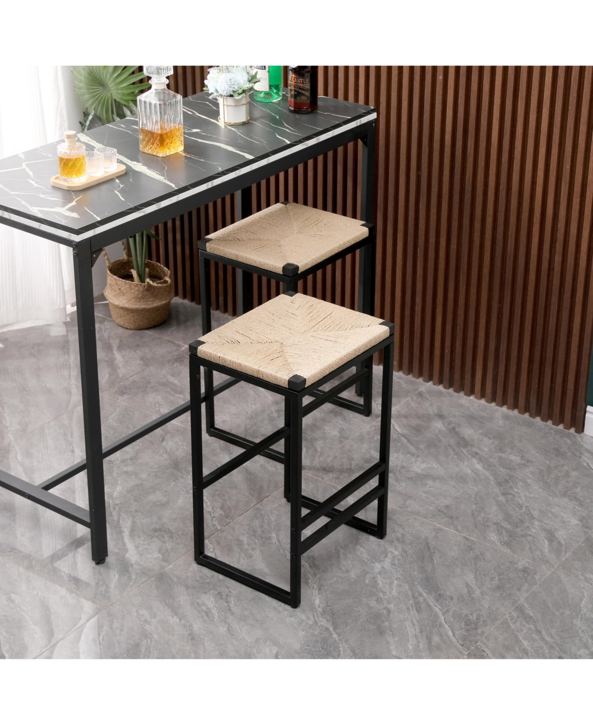 Click here for flynama Set Of 2 Backless Paper Rope Woven Bar Sto... prices