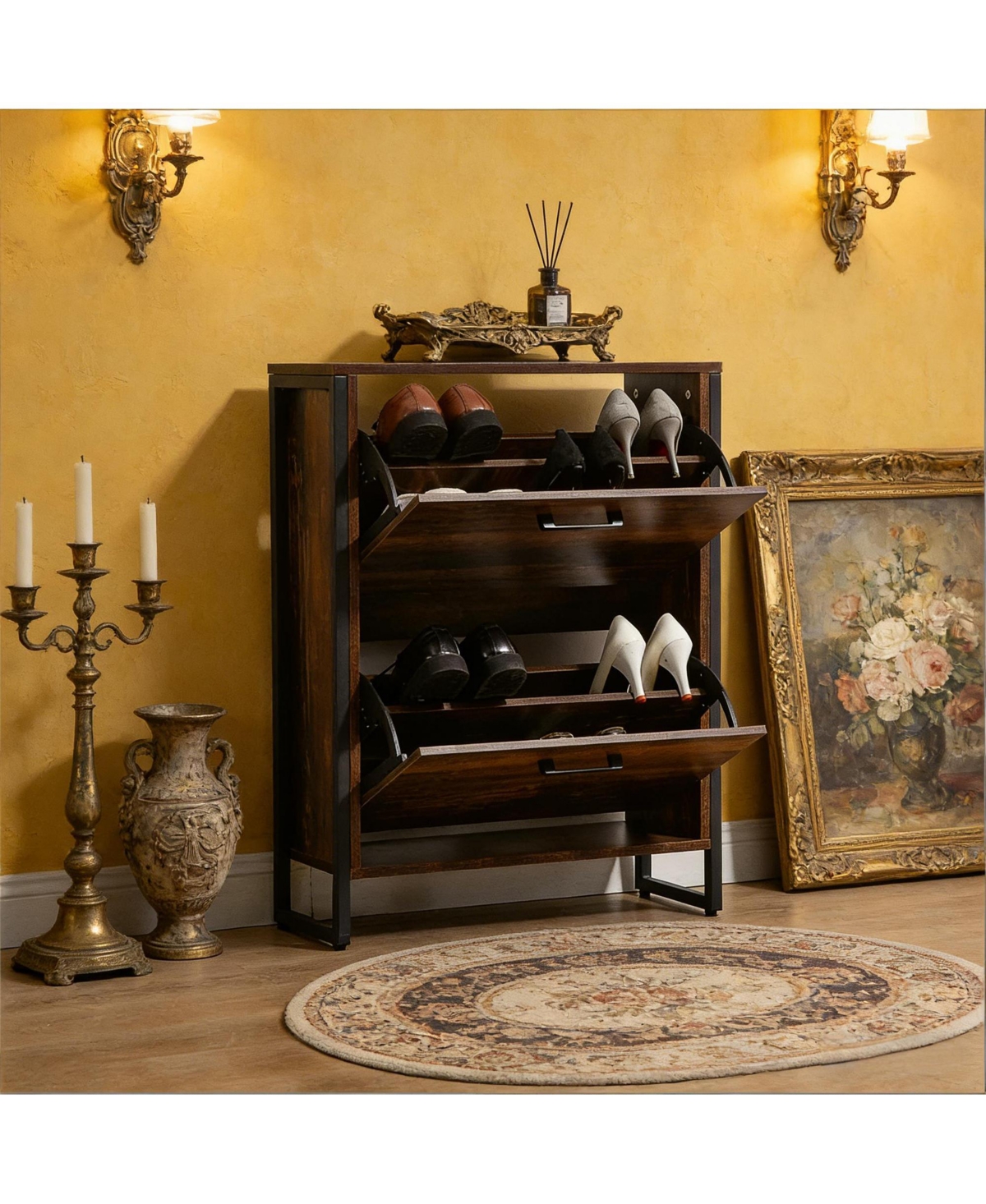 Click here for Clihome Freestanding Entryway Shoe Cabinet  2 Draw... prices
