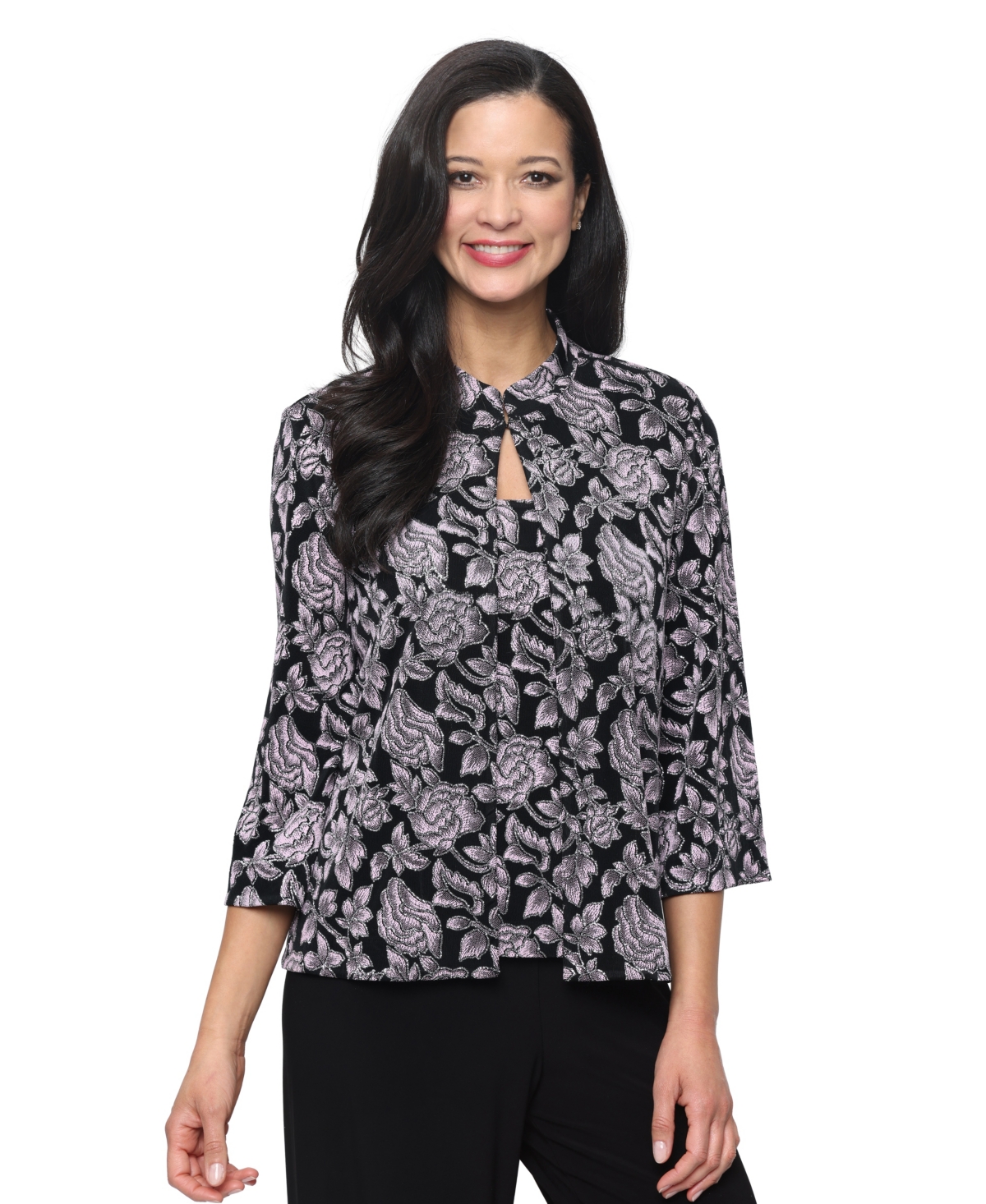 Click here for Alex Evenings Womens Scoop Neck Top - Black prices