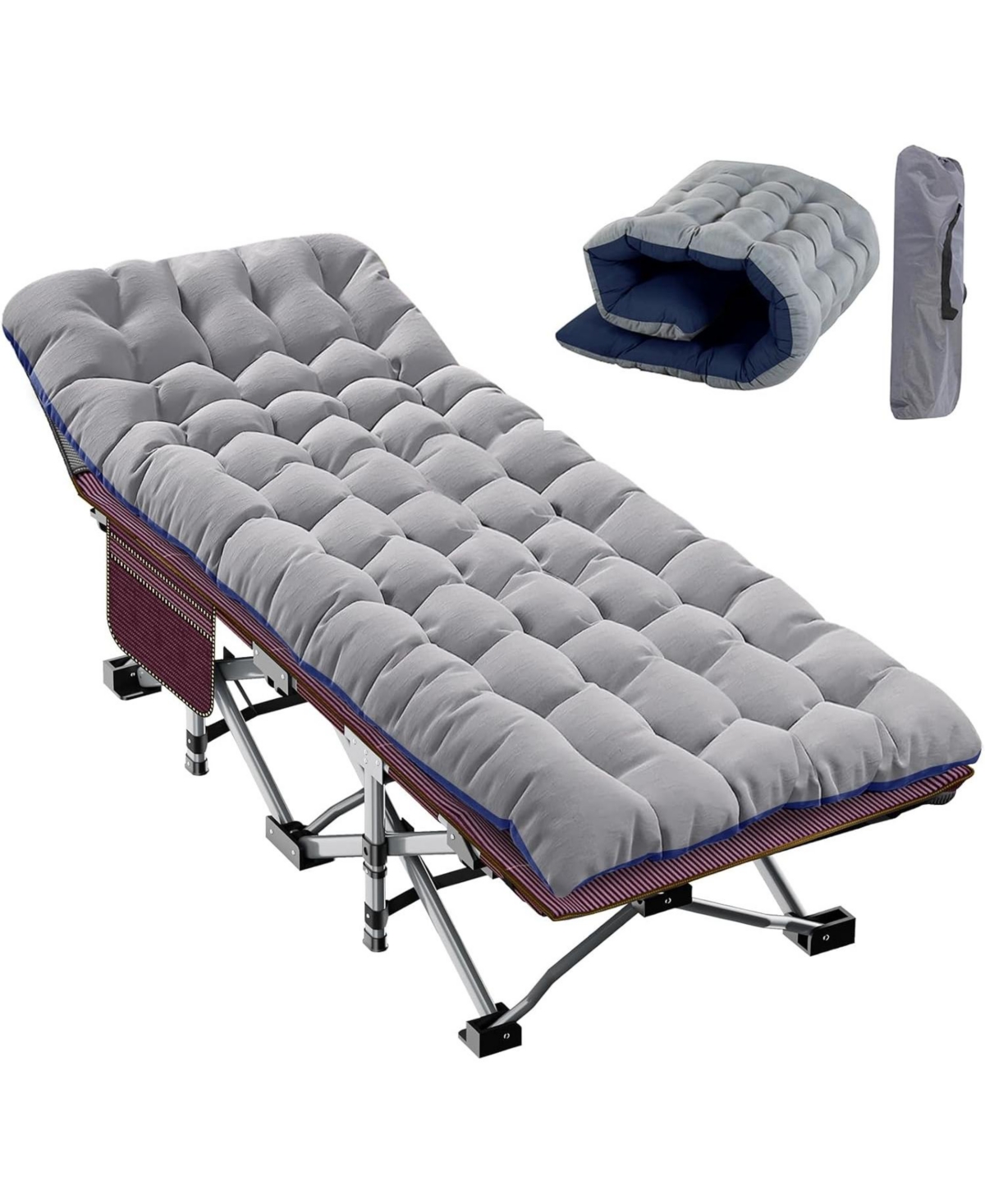 Click here for Aboron Folding Camping Cot with Mat: 75x28. Heavy... prices