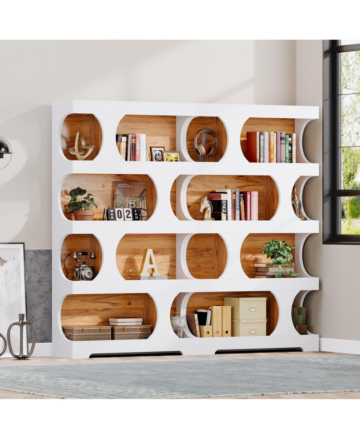 Click here for Tribesigns 71 Tall Bookcase Set of 2  4-Tier S-Sha... prices