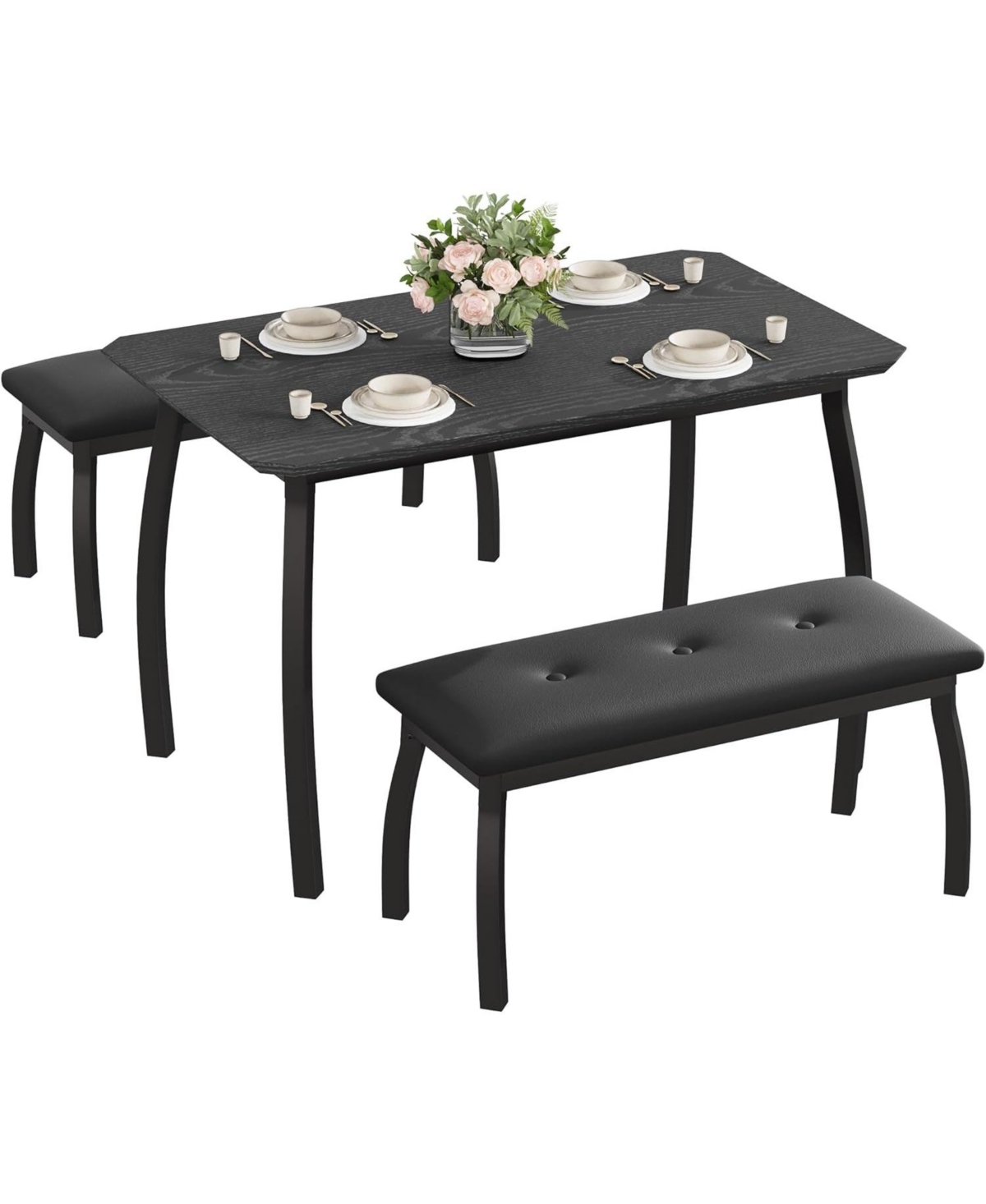 Click here for gaomon 3-Pc. Dining Set  Rectangular Wood Table wi... prices