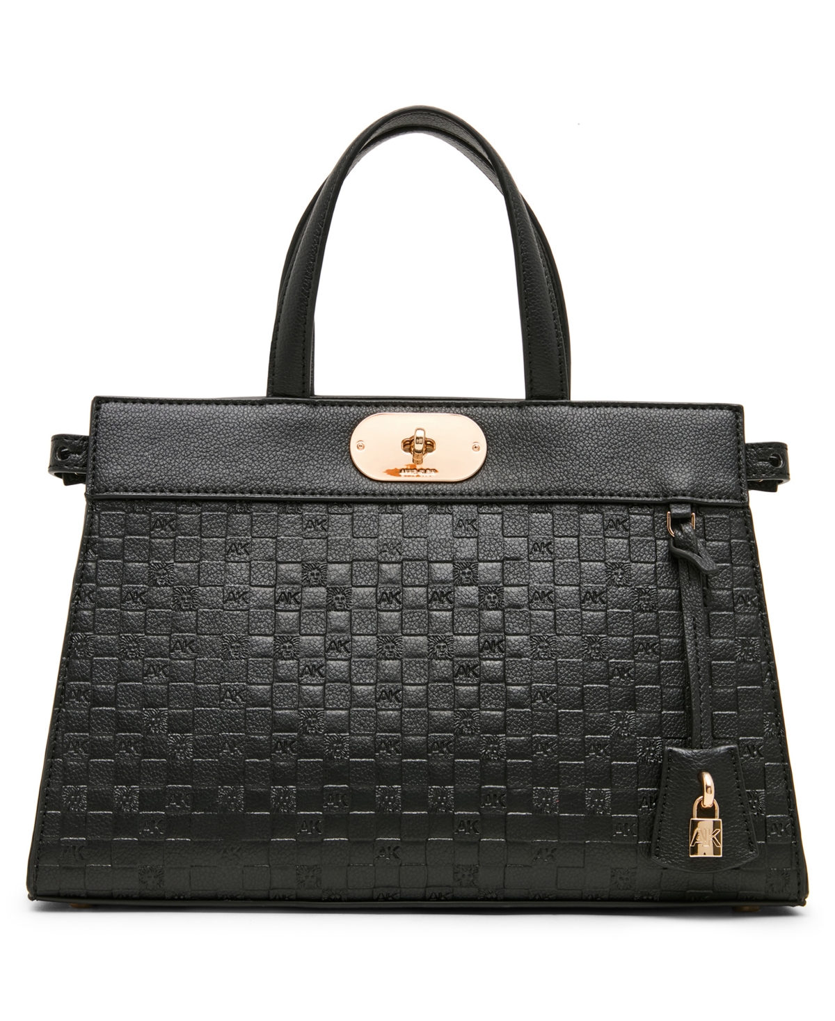 Click here for Anne Klein Embossed Medium Satchel Handbag - Black prices