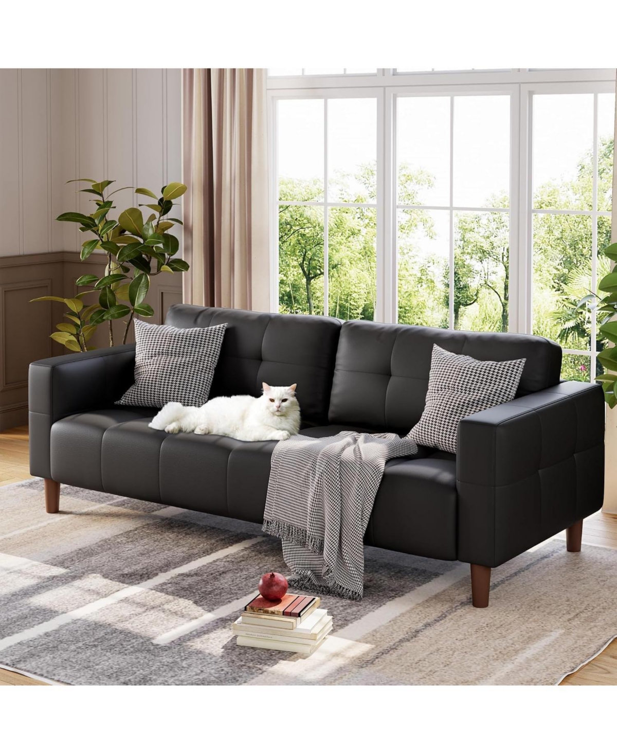 Click here for gaomon 3-Seater Sofa Couch  83 in Wide Faux Leathe... prices