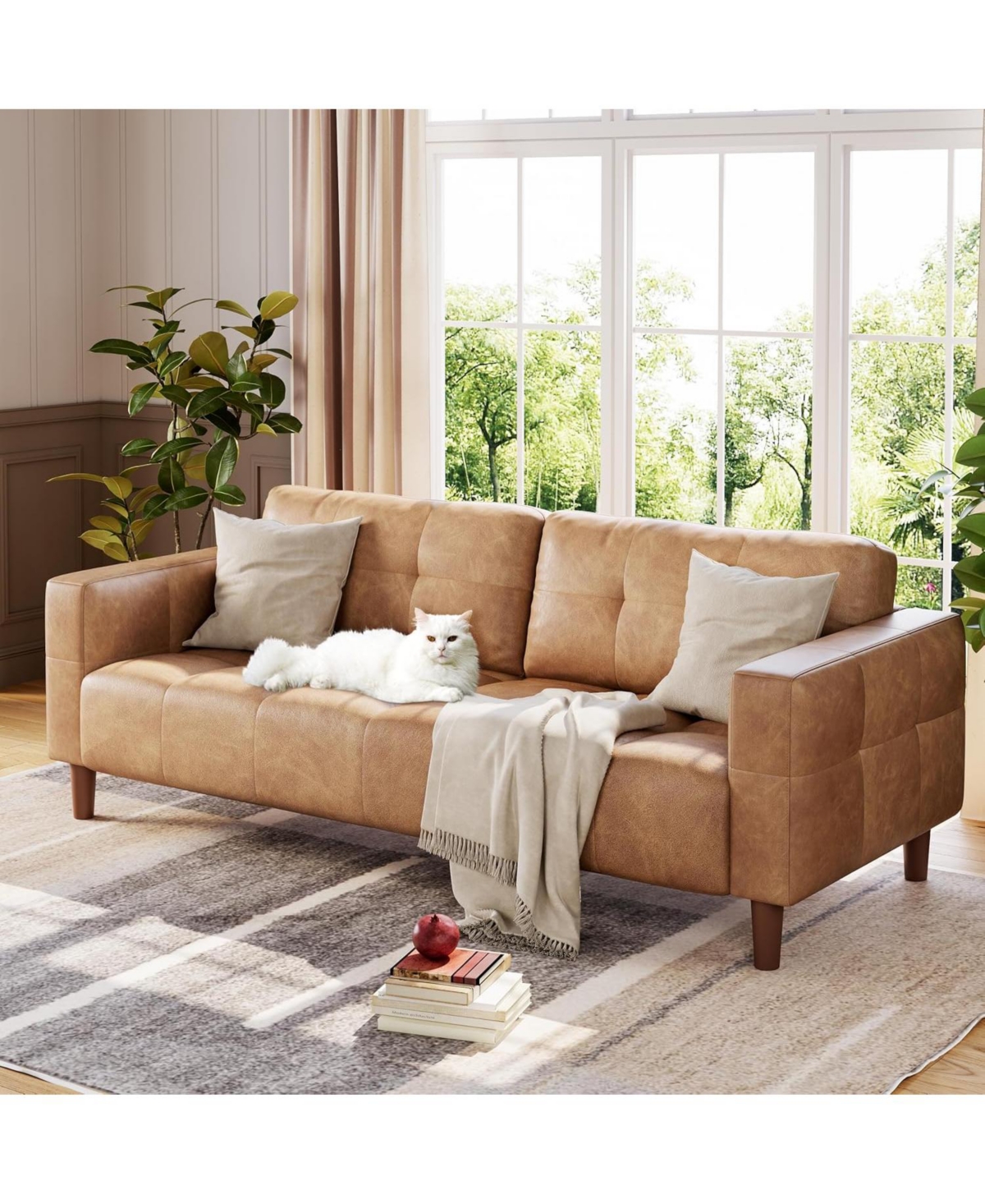 Click here for gaomon 3-Seater Sofa Couch  83 in Wide Faux Leathe... prices