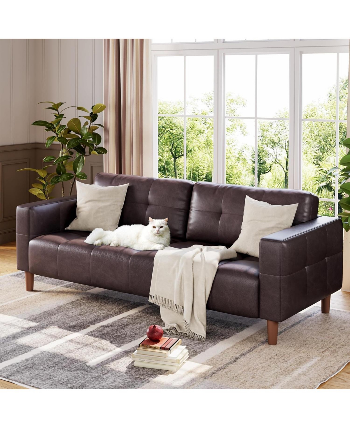 Click here for gaomon 3-Seater Sofa Couch  83 in Wide Faux Leathe... prices