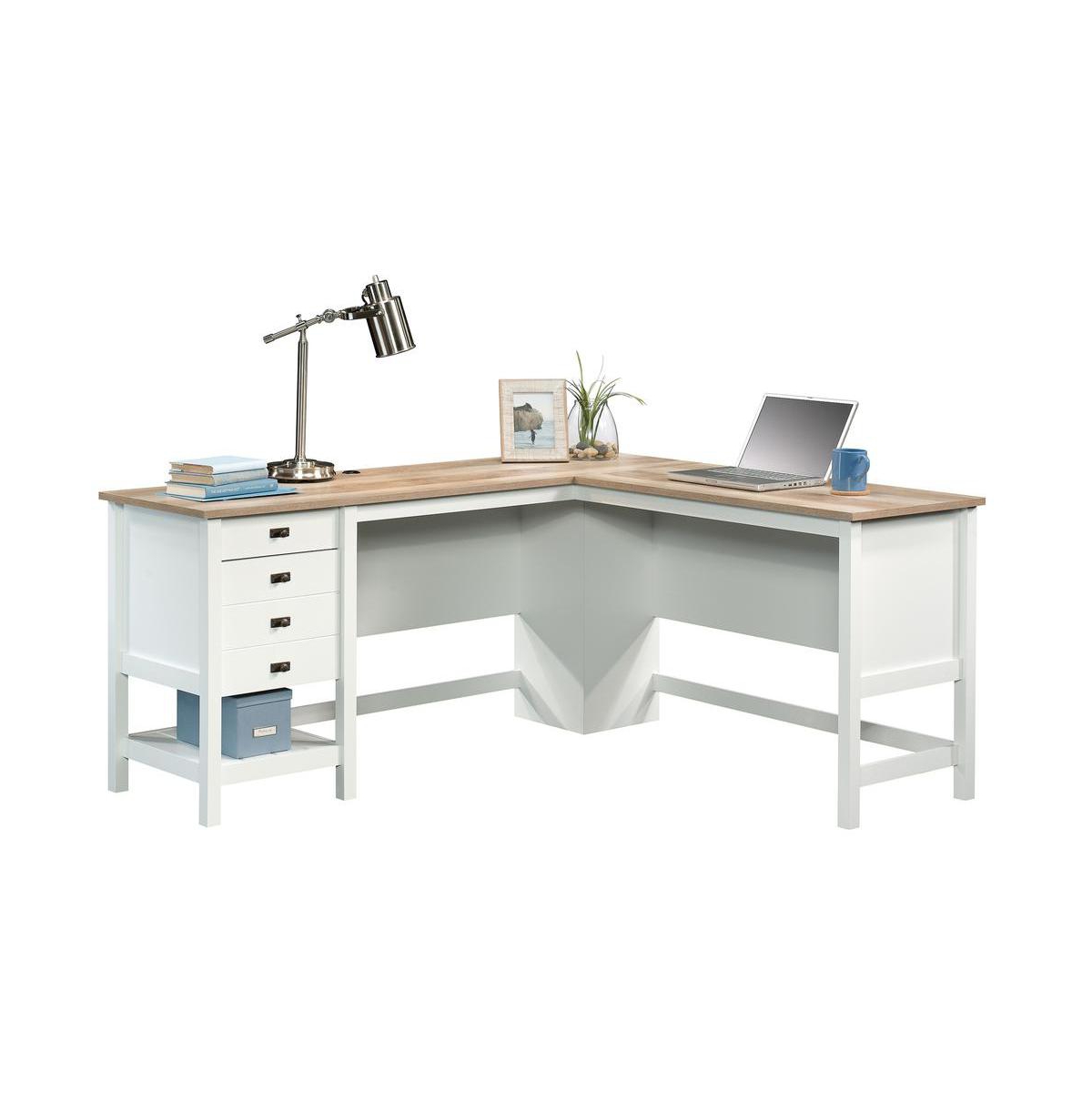 Click here for Sauder Cottage Road L Desk Oak finish - Soft white prices