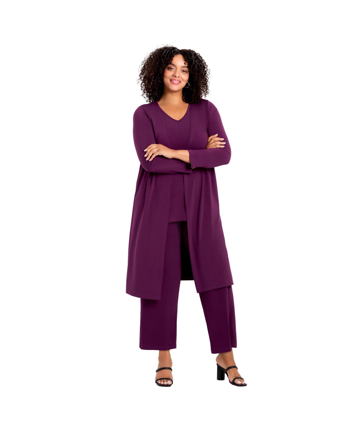 Click here for Avenue Womens Duster Cardigan - Dark berry prices