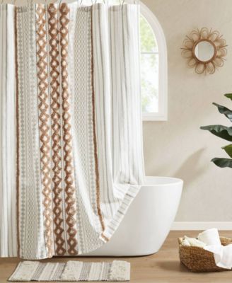 Click here for Inkivy Imani Stripe Chenille Shower Curtain prices