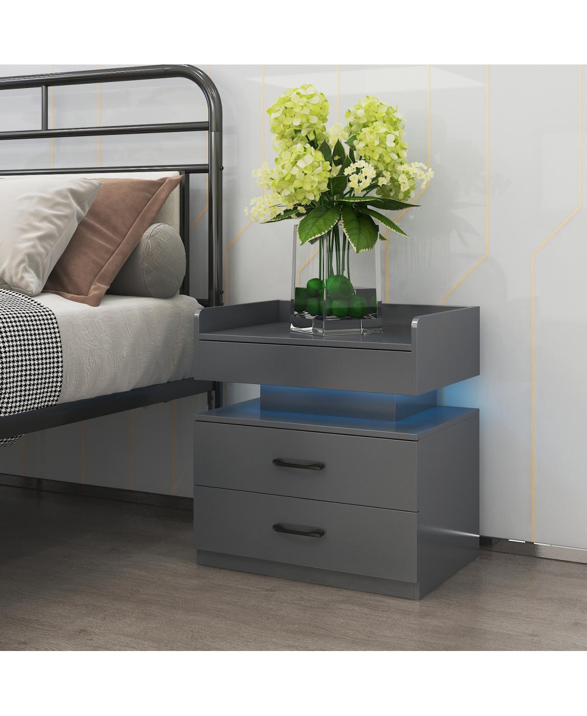 Click here for Streamdale Furniture Led Nightstand Drawers and St... prices