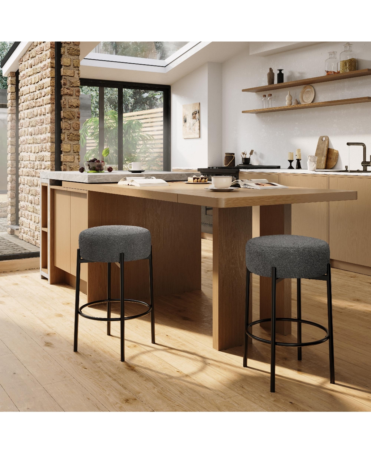 Click here for homfan 2PCS 24 Inch Round Backless Counter Bar Sto... prices