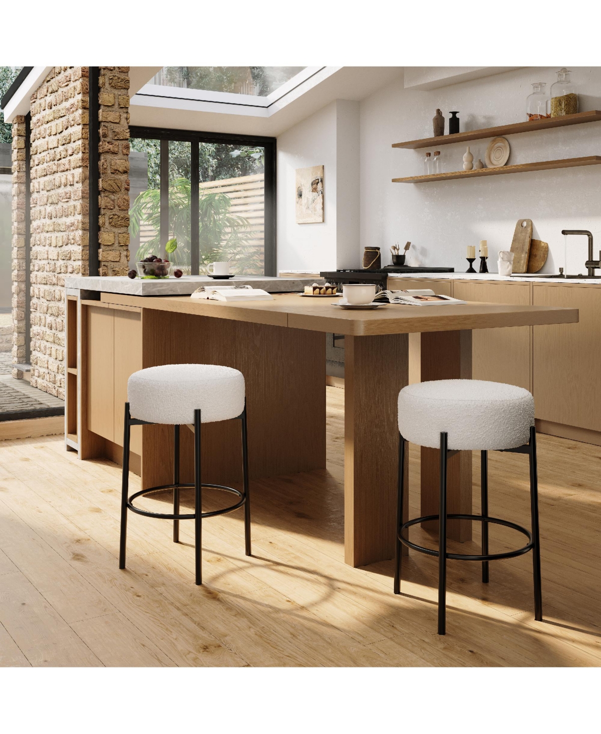 Click here for homfan 2PCS 24 Inch Round Backless Counter Bar Sto... prices