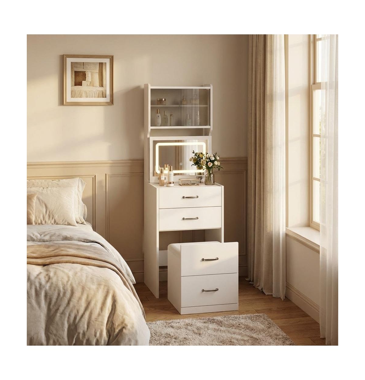 Click here for Gaomon 3-in-1 Vanity Desk with 3-Color Led Mirror... prices