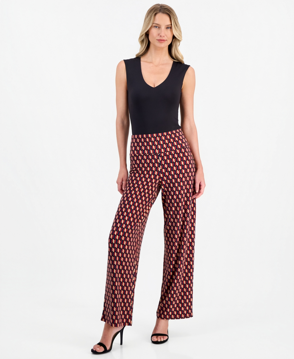 Click here for Anne Klein Womens Printed High Rise Pull-On Pants... prices